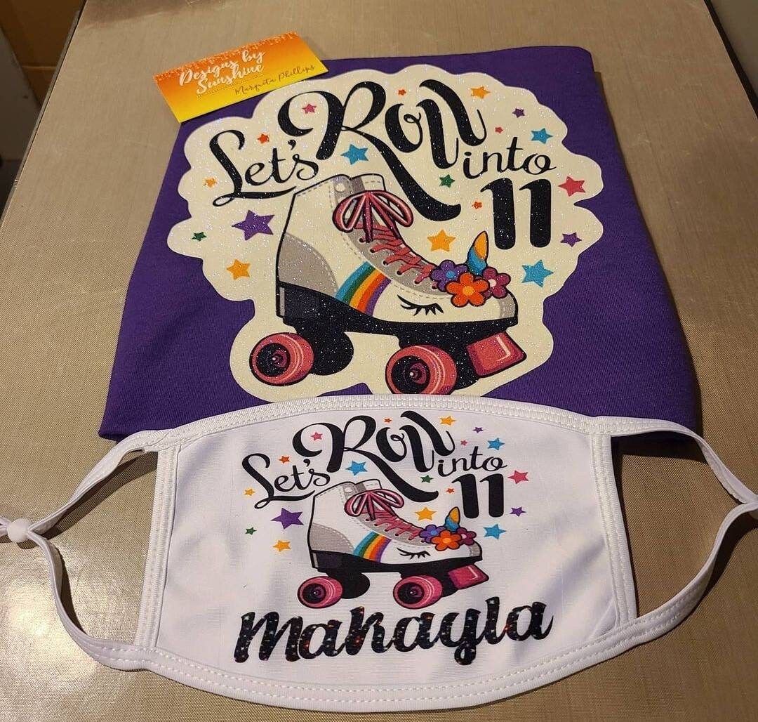 Lets Roll Into Birthday Shirt, Roller Skating, Birthday Shirt, Glitter ...