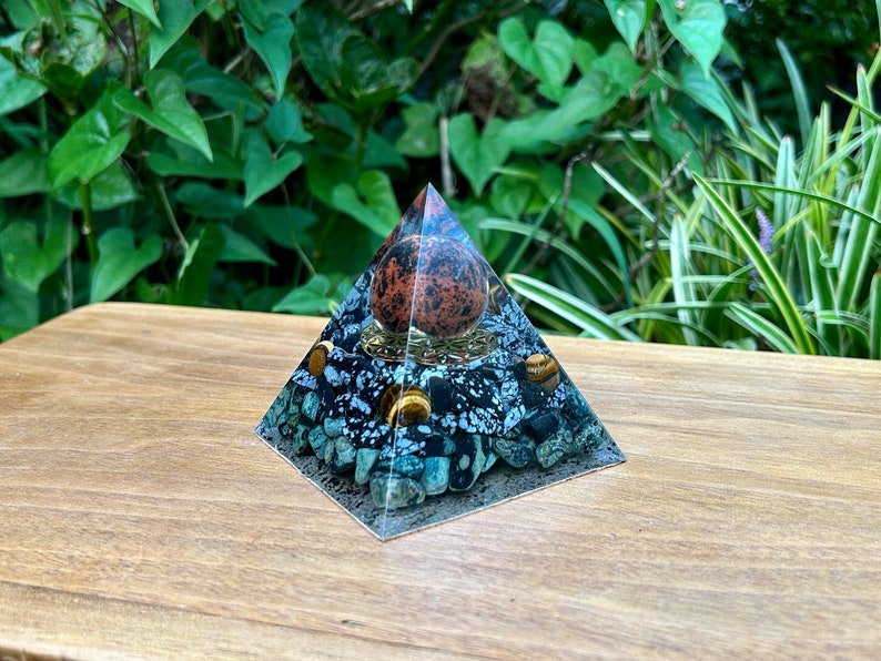 Orgone Pyramid Crystal Healing Pyramid Mahogany Obsidian - Etsy