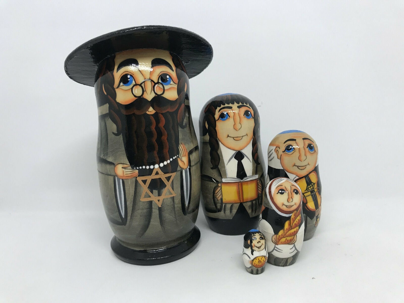 Nesting Doll Jewish Family Matryoshka Five Pieces 5.1 13 Cm Height ...
