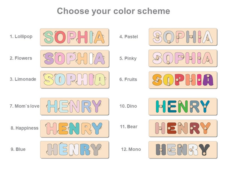 Wooden Customized Name Puzzle by Happyowl | Busy Board Puzzle | Toddler ...