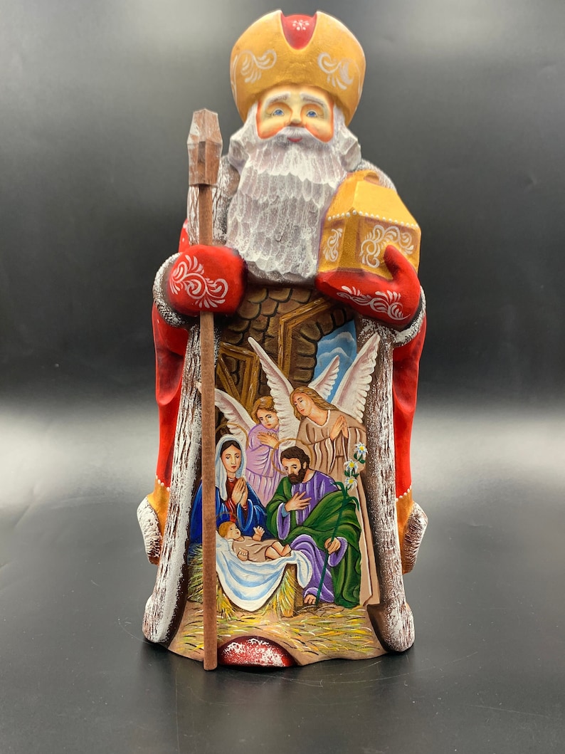 11.8 Exclusive Wooden Ukrainian Carved Santa Claus / St. - Etsy