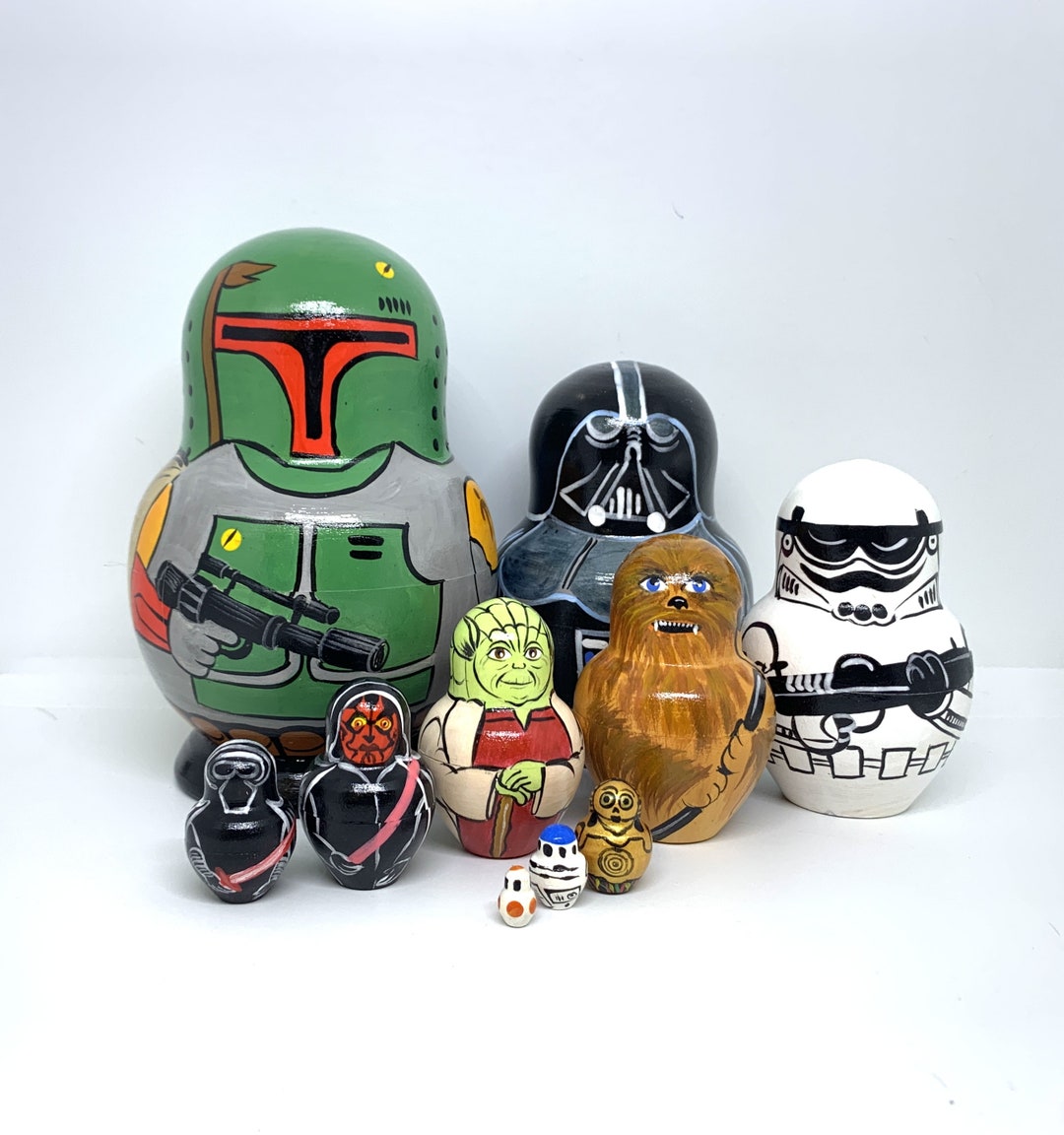 4 Wooden Cartoon Nesting Doll Decoration Home Decor - Etsy