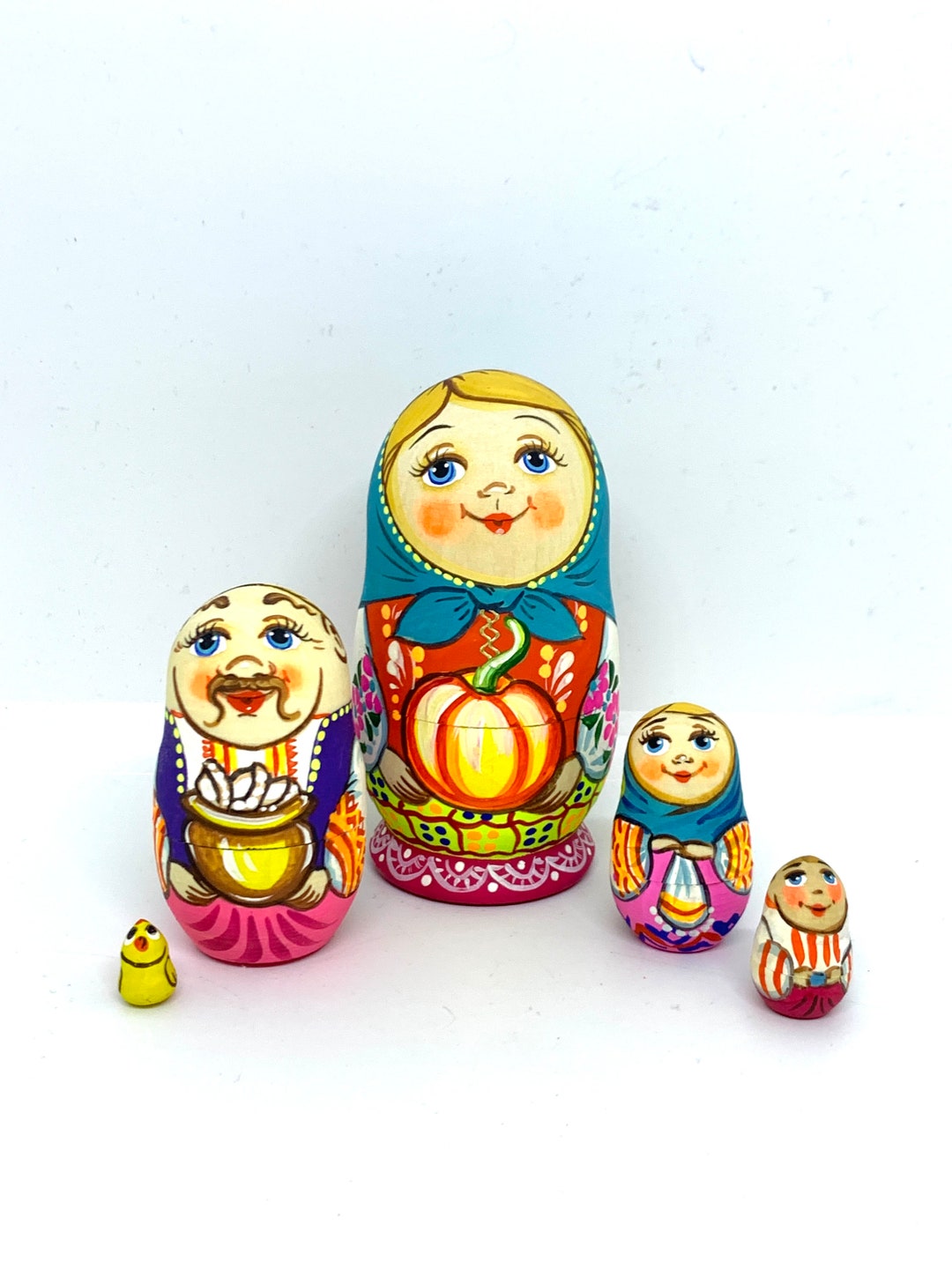 Nesting Ukrainian Village Family Doll 5 Pieces Nesting Doll - Etsy