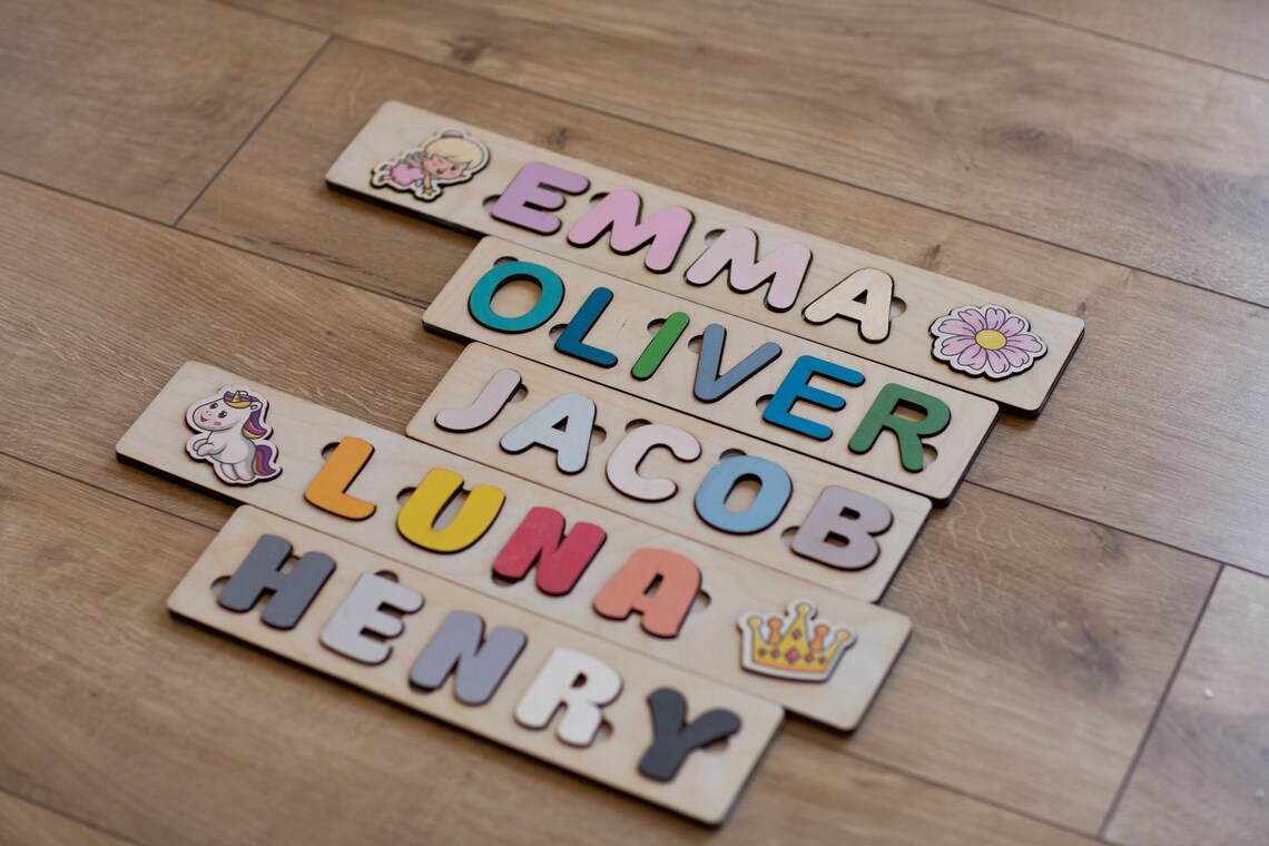 Wooden Customized Name Puzzle by Happyowl | Busy Board Puzzle | Toddler ...