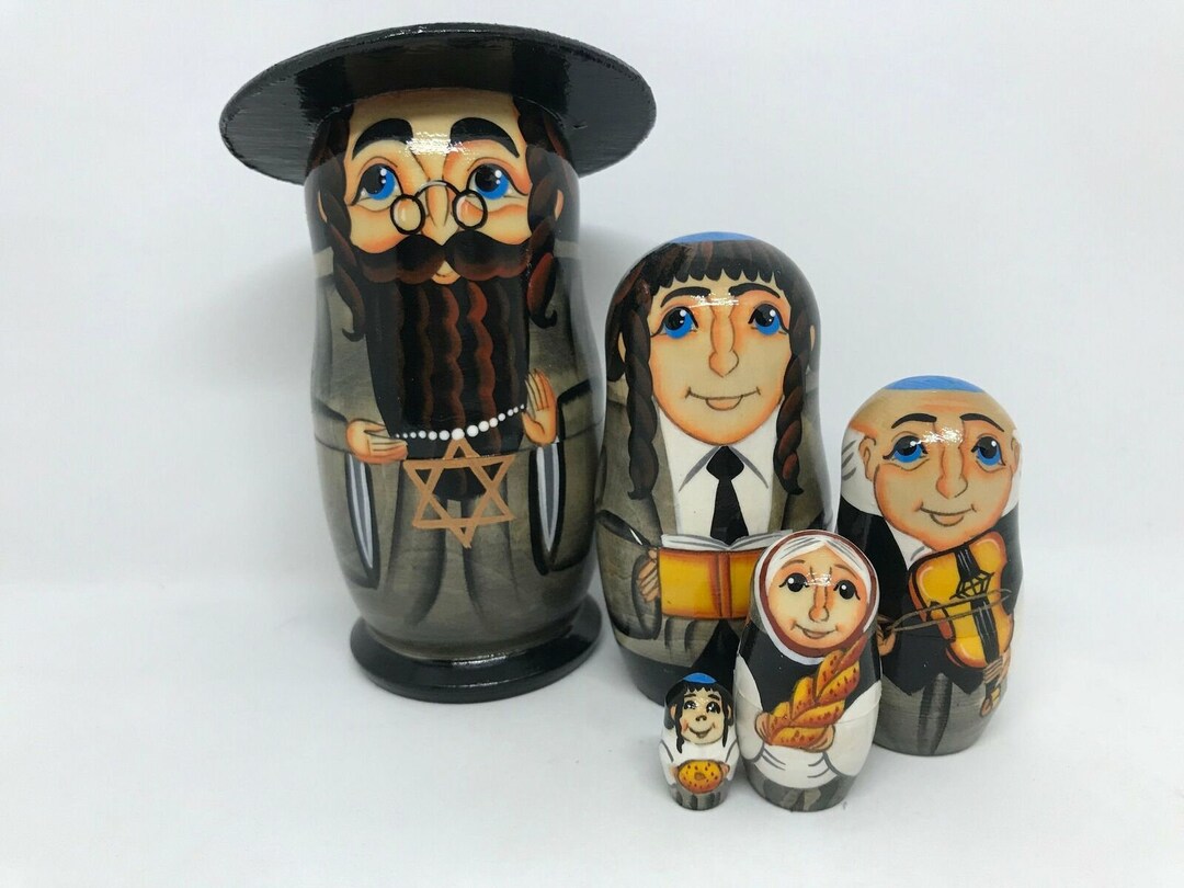 Nesting Doll Jewish Family Matryoshka Five Pieces 5.1 13 Cm Height ...