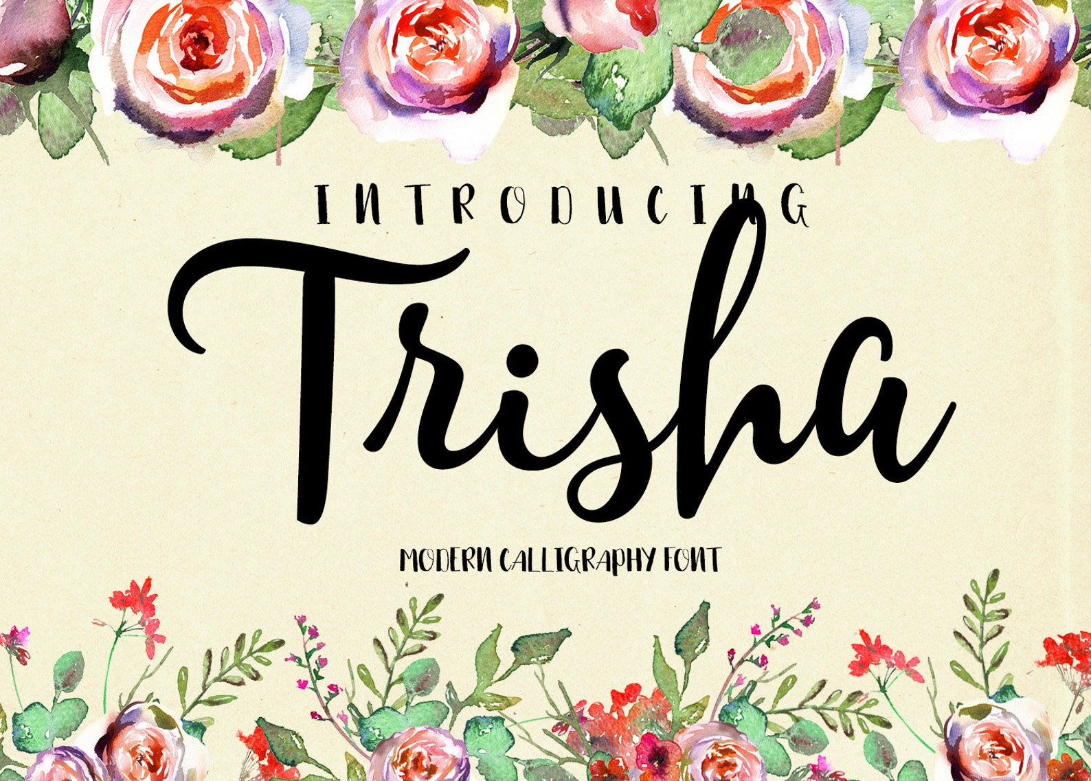 Trisha Font Digital Font Font Download Calligraphy Font | Etsy