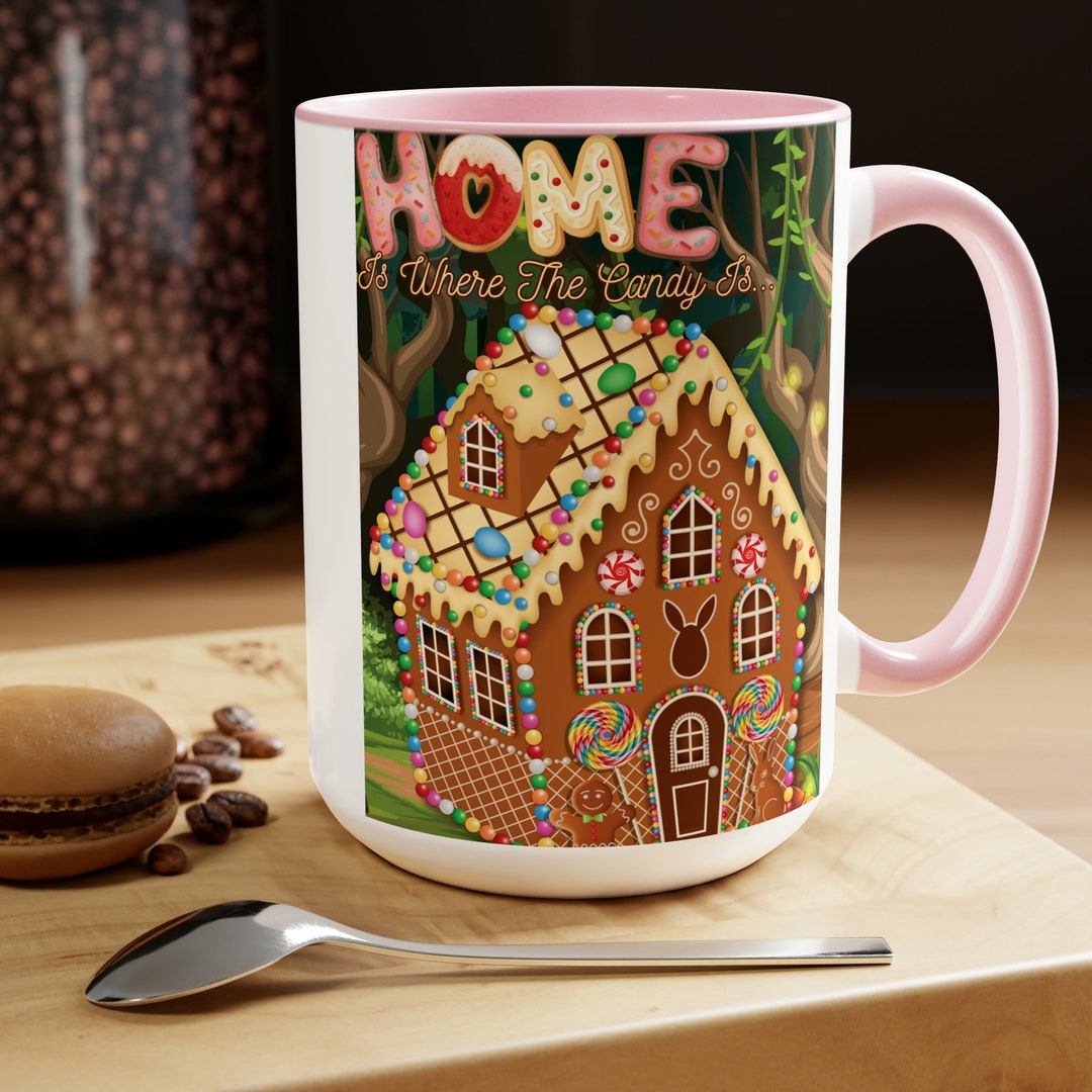 Ready to Ship Pink, GINGERBREAD HOUSE, COFFEE Mug, Christmas Gift - Etsy