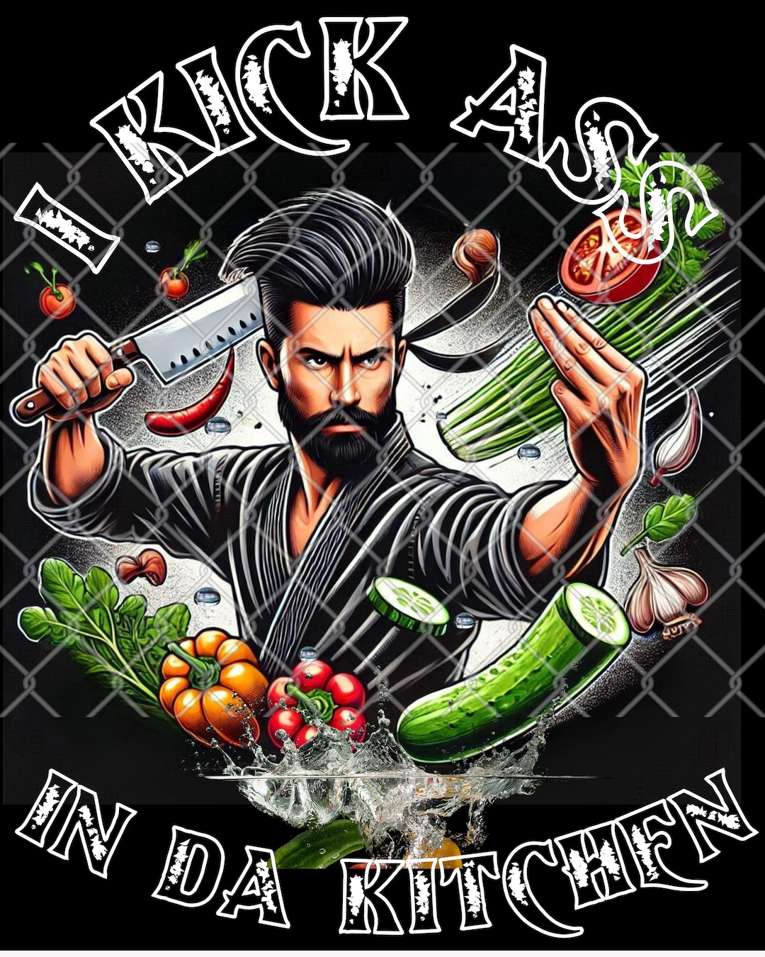 Digital Poster Black Chef Wall Art Kitchen Cooking Decor Funny Kitchen Gift for Food Lovers and ...