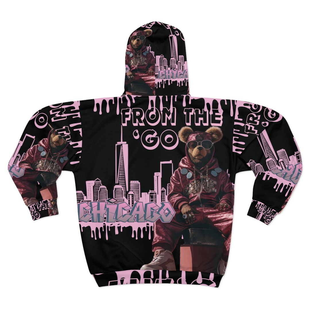 FROM the GO' , Chicago Pink Drip Brown Bear Yoga Sports Bra Gee Money ...