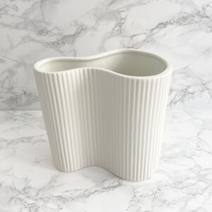White Ribbed Vase | Textured Vase | Ripple Vase | Ridge Vase ...