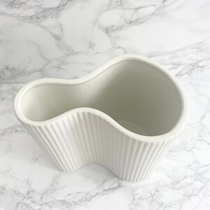 White Ribbed Vase | Textured Vase | Ripple Vase | Ridge Vase ...