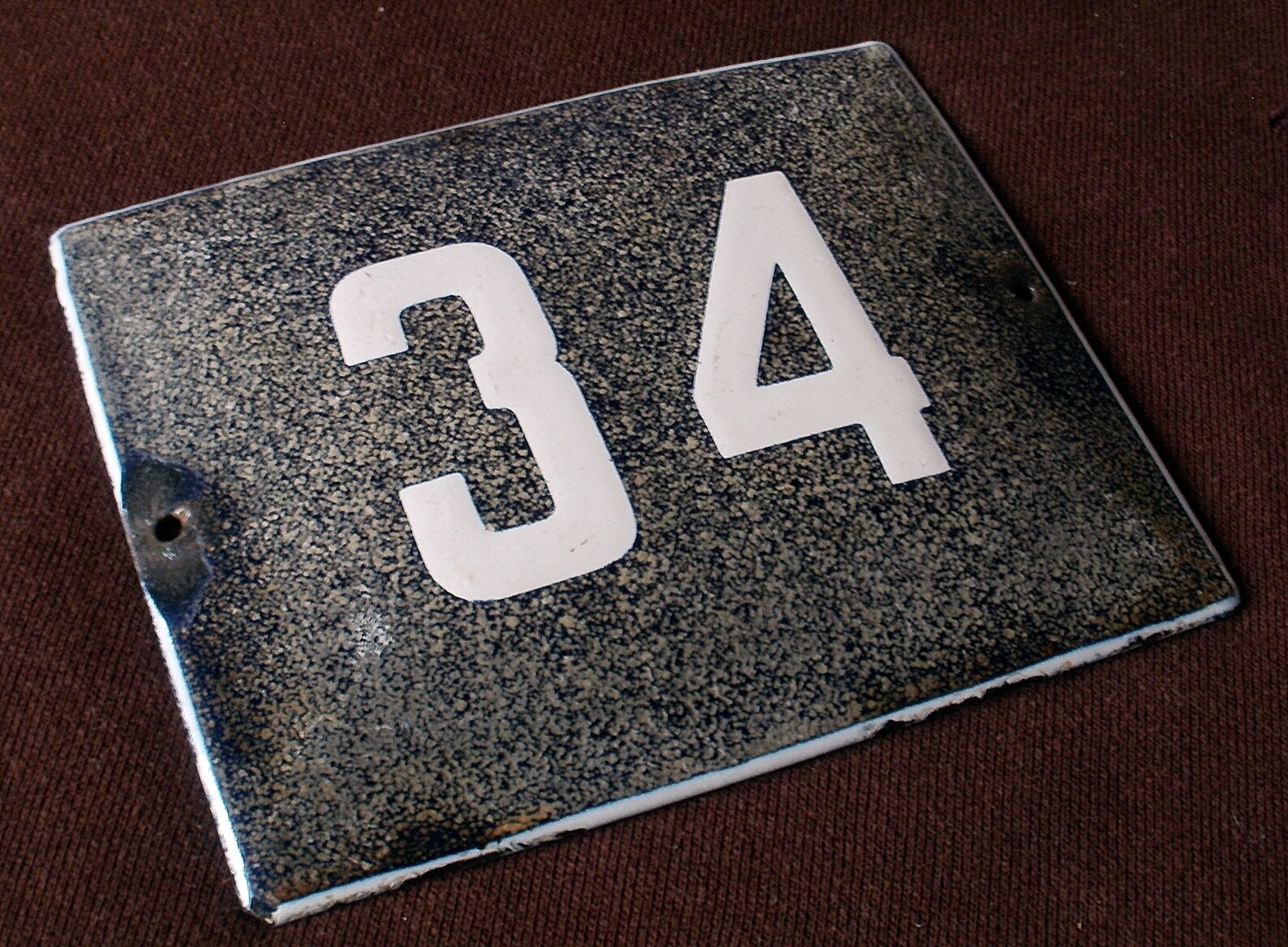 Vintage Enamel Sign Number 34 Door Street Authentic Porcelain | Etsy