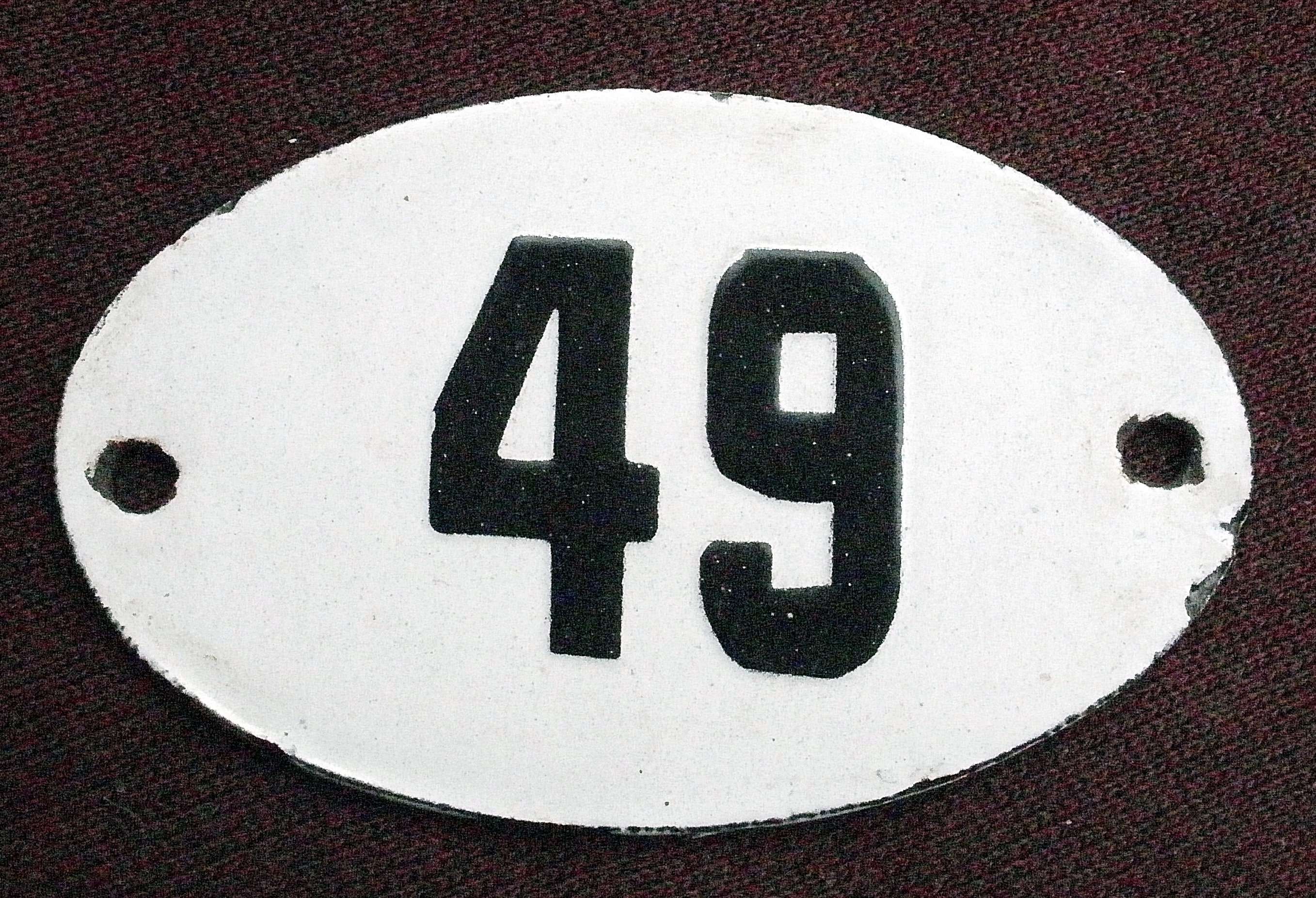 Vintage Enamel Sign Number 49 Door Street Authentic Porcelain | Etsy