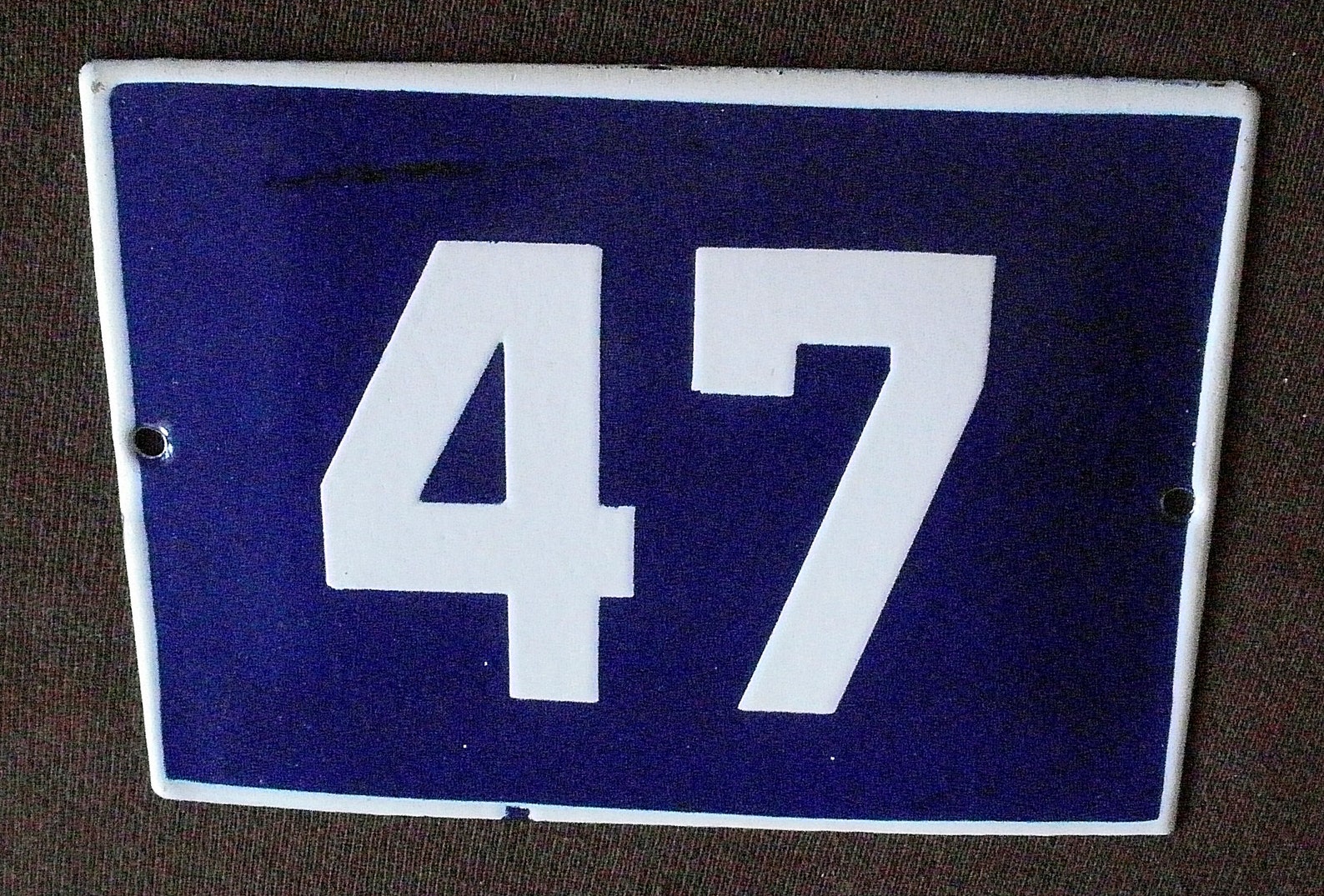 Vintage Enamel Sign Number 47 Door Street Authentic Porcelain | Etsy