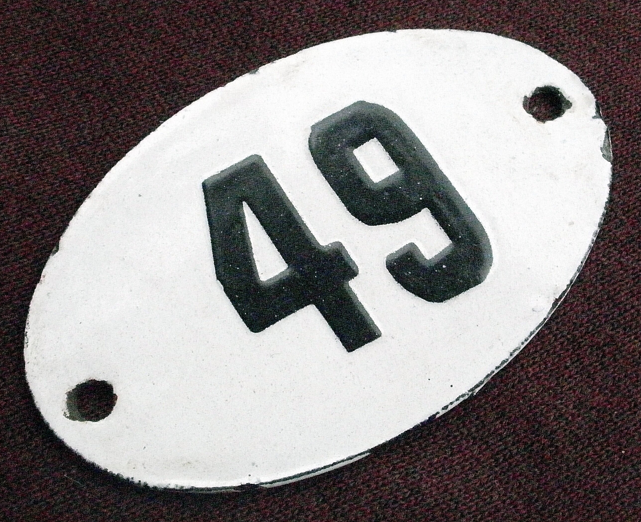 Vintage Enamel Sign Number 49 Door Street Authentic Porcelain | Etsy