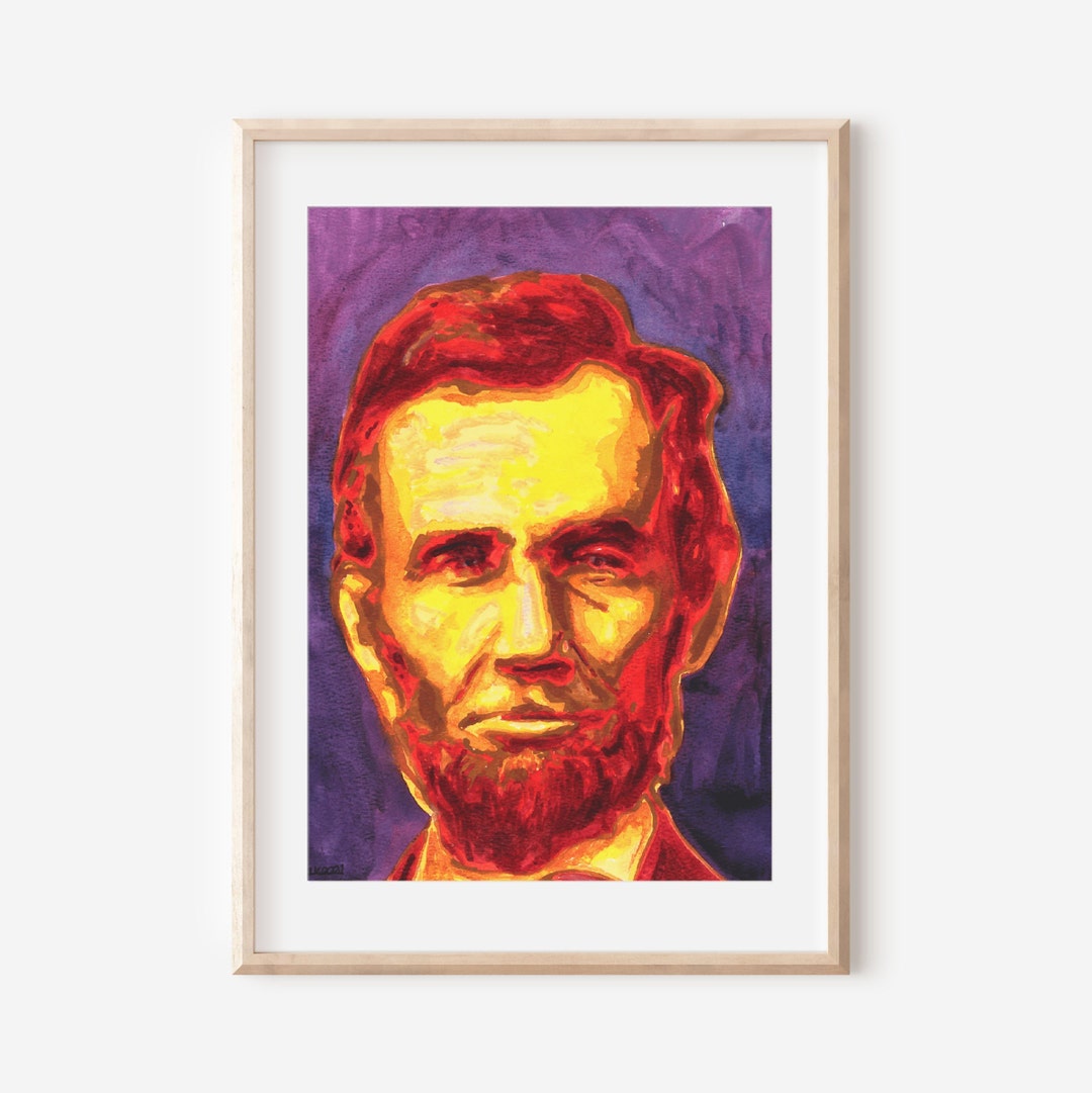 Stunning Abraham Lincoln Watercolor Print - Unique Graffiti Wall Art ...