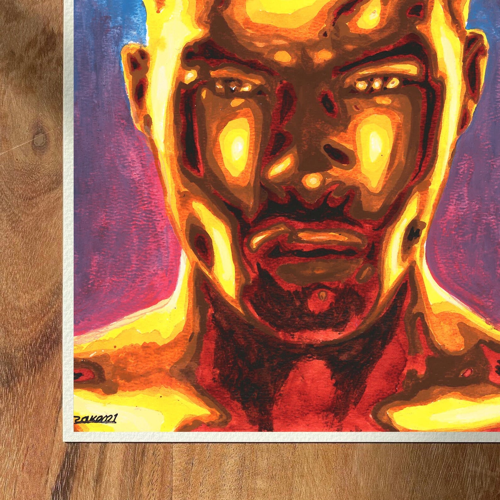 Bright color artwork African painting black male art African | Etsy