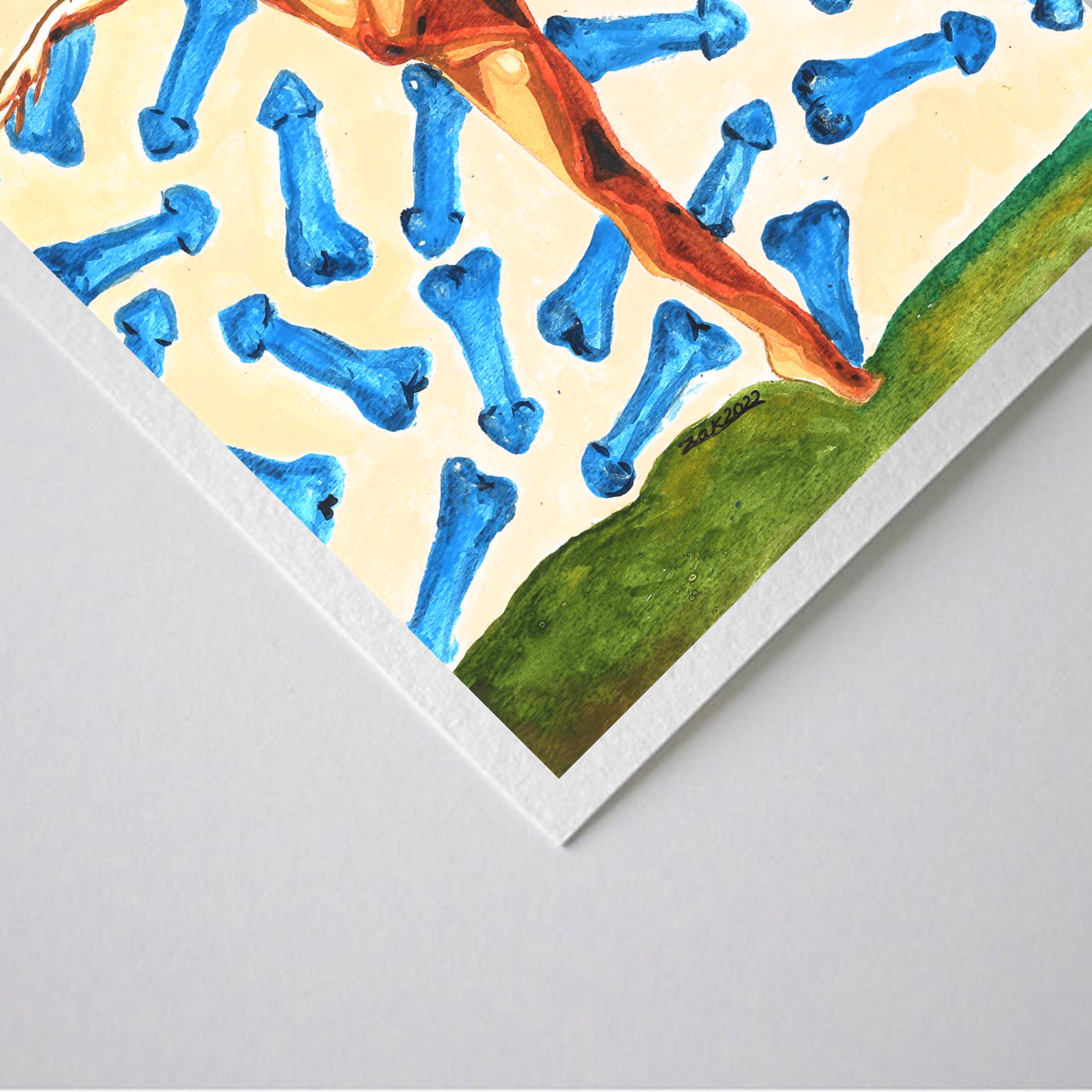 Full Frontal Nudity Watercolor Art Print Phallic Art Print Etsy