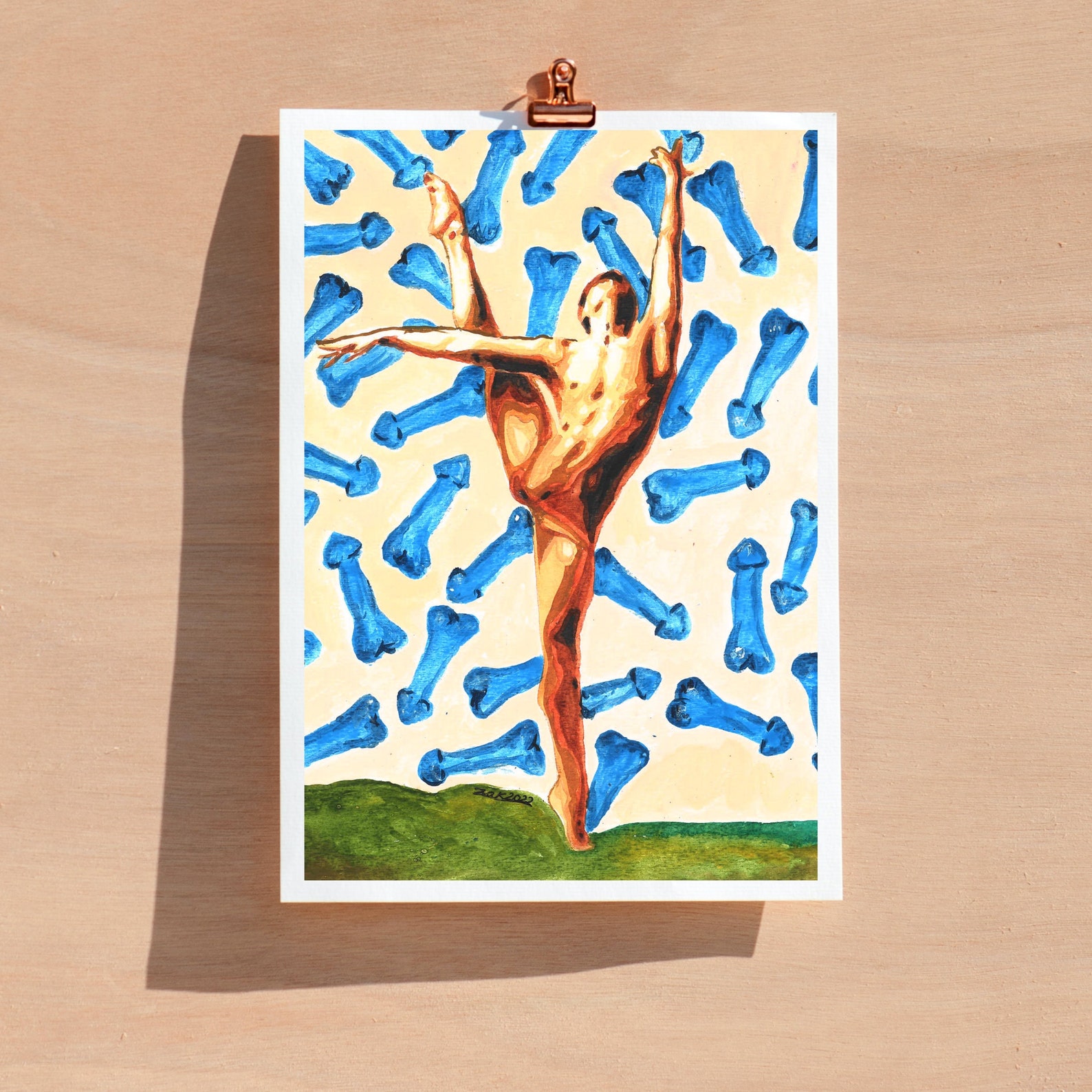 Full Frontal Nudity Watercolor Art Print Phallic Art Print Etsy