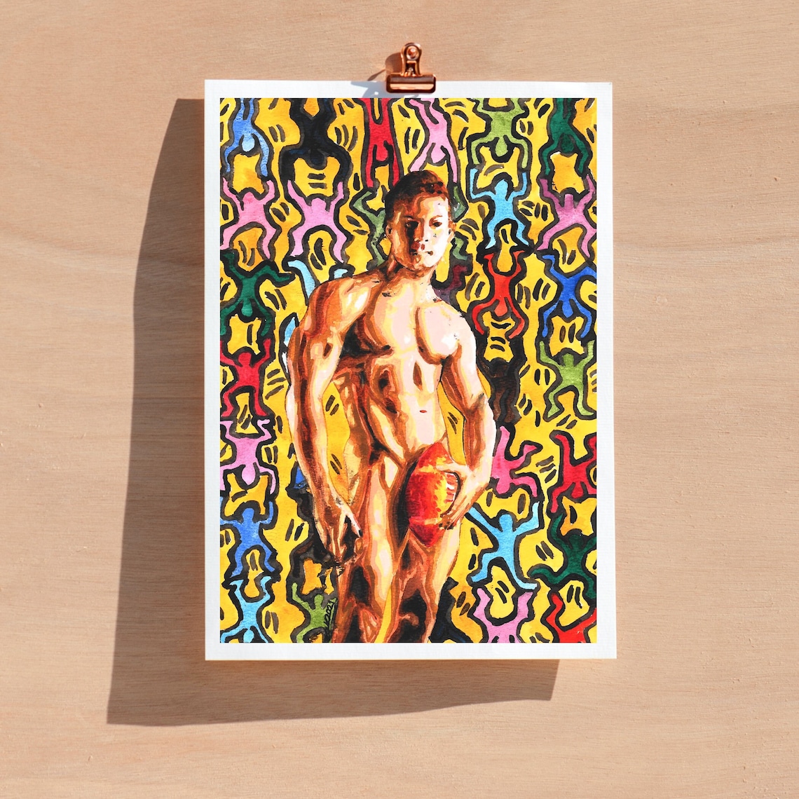 Full Frontal Nudity Gay Male Watercolor Art Print Keith Etsy