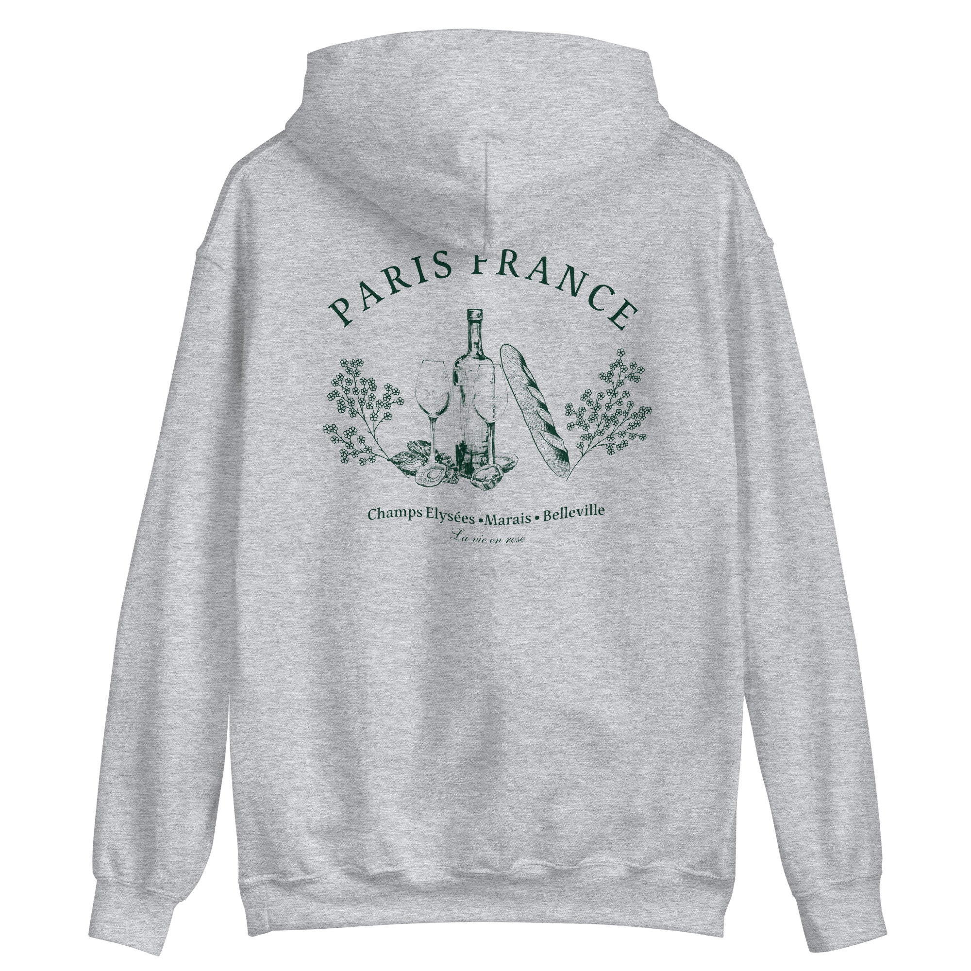 Paris France Hoodie; La Vie En Rose Hoodie, Green Marais Hoodie ...