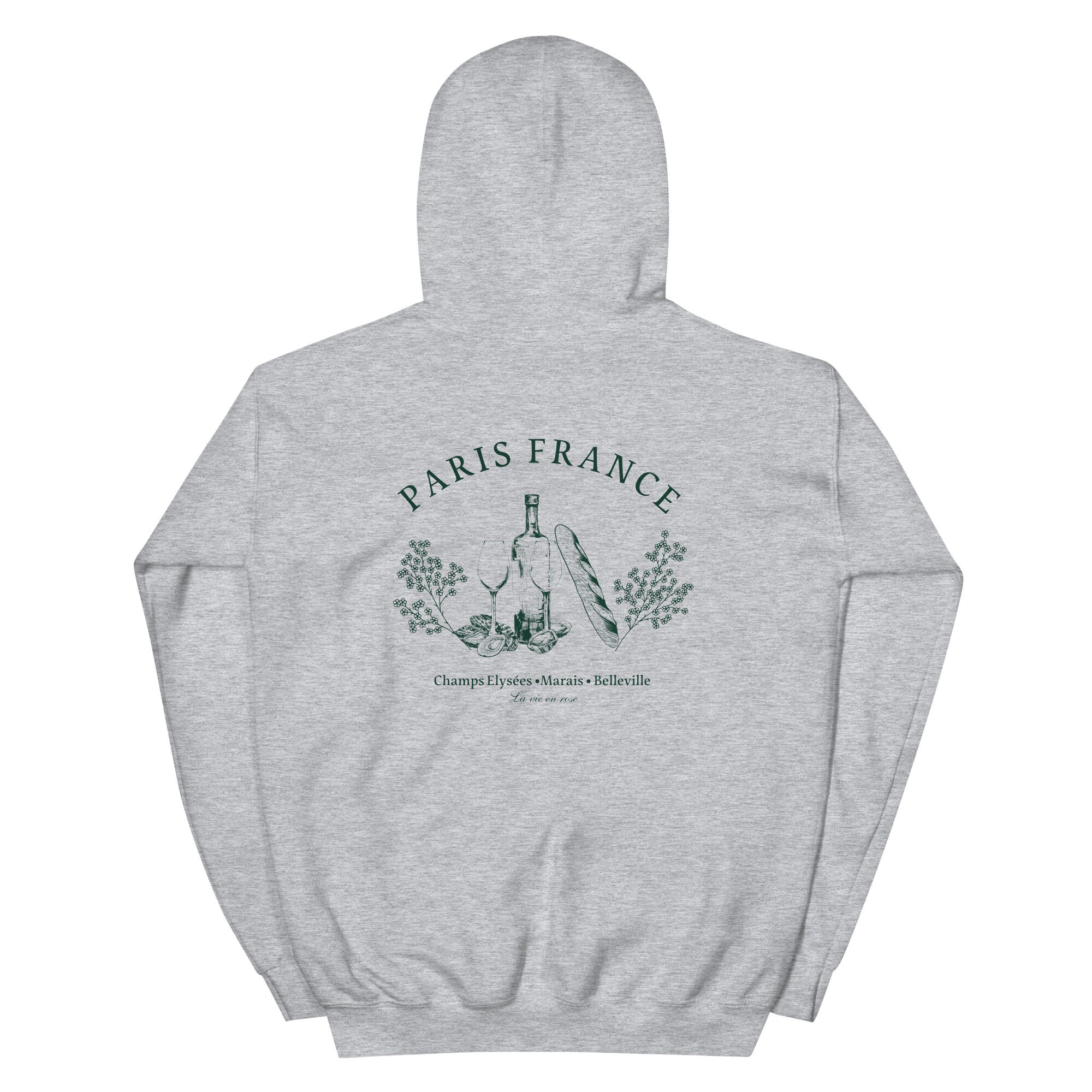 Paris France Hoodie; La Vie En Rose Hoodie, Green Marais Hoodie ...