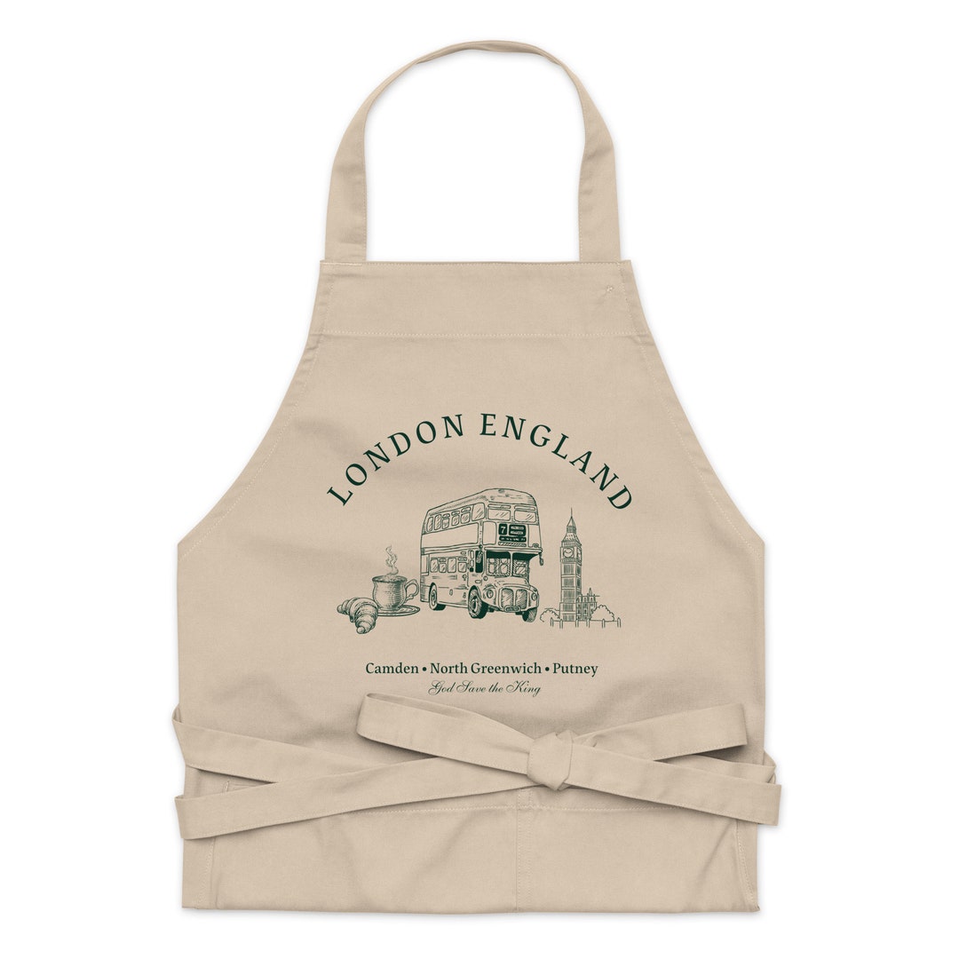 London England Organic Cotton Apron; Camden Apron, Putney Apron, North ...