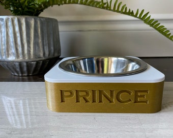 Pink Square Dog Bowl - Etsy