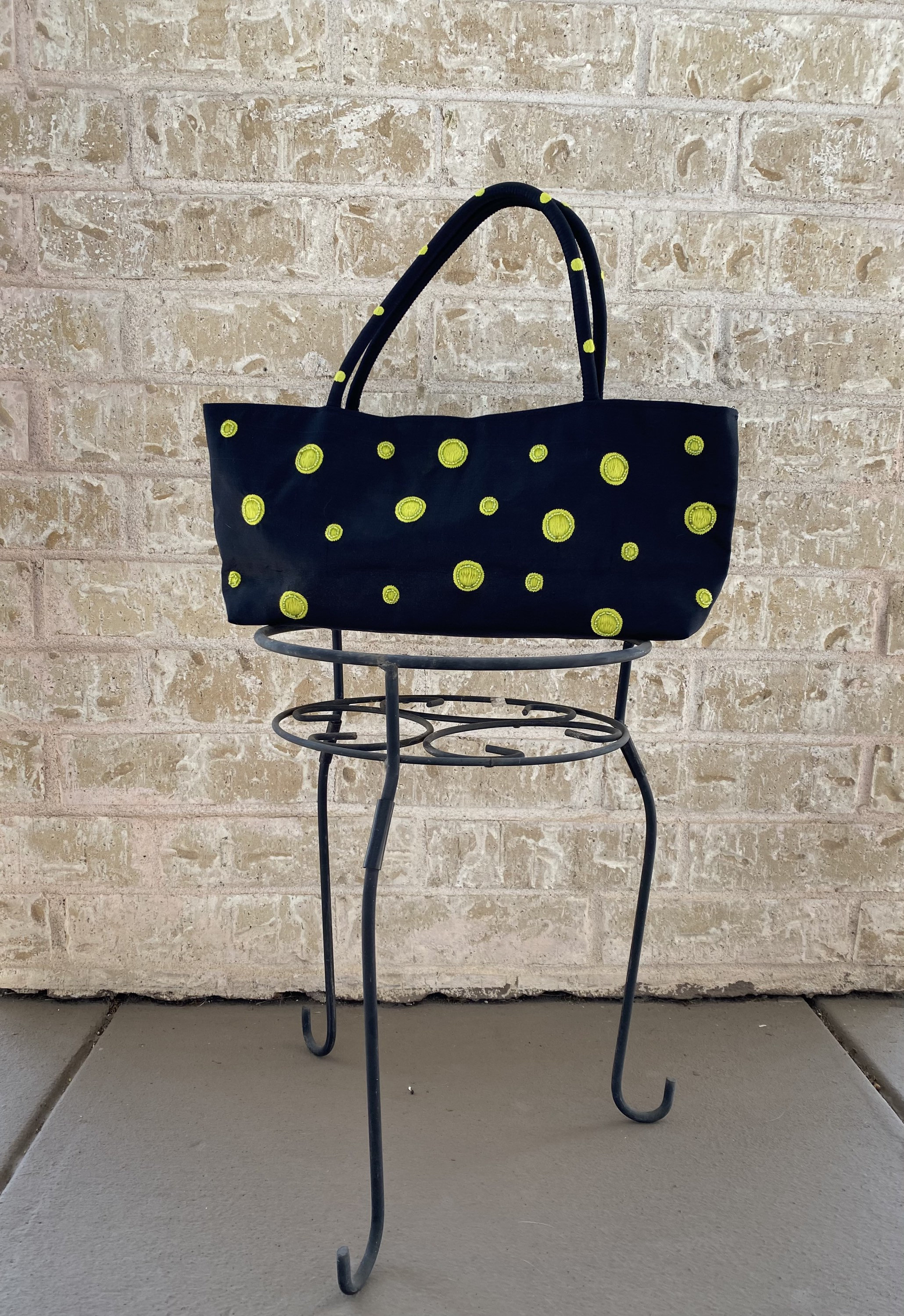 Y2k Shira Leah Black & Lime Polka Dot Embroidered Purse - Etsy