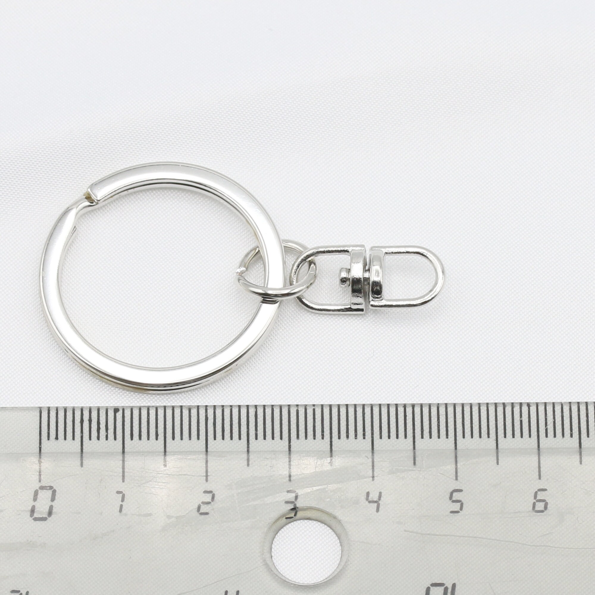 5 Silver Keychain Ring and Connector Silver Plated DIY - Etsy