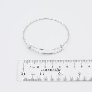 2 Silver Bangle Bracelets, Adjustable Wire Bangle, Wholesale Custom ...