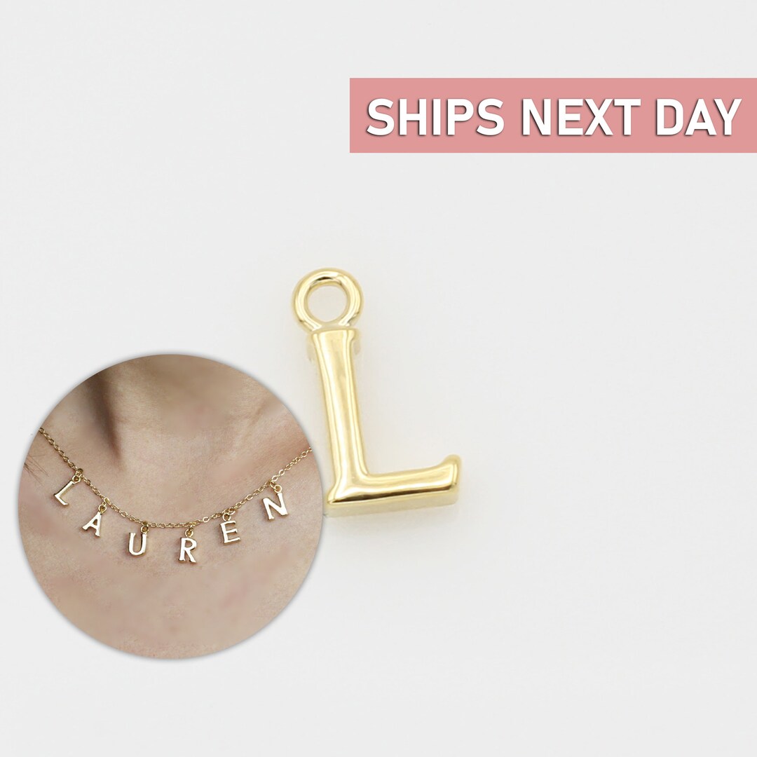 Letter Charm L, 16k Gold Plated Initial Charms, Wholesale Charms ...