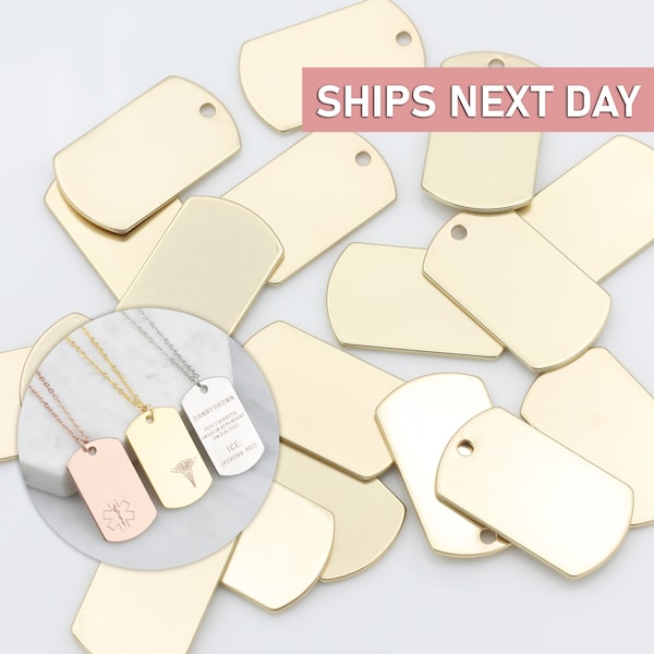 Gold Dog Tag - Etsy