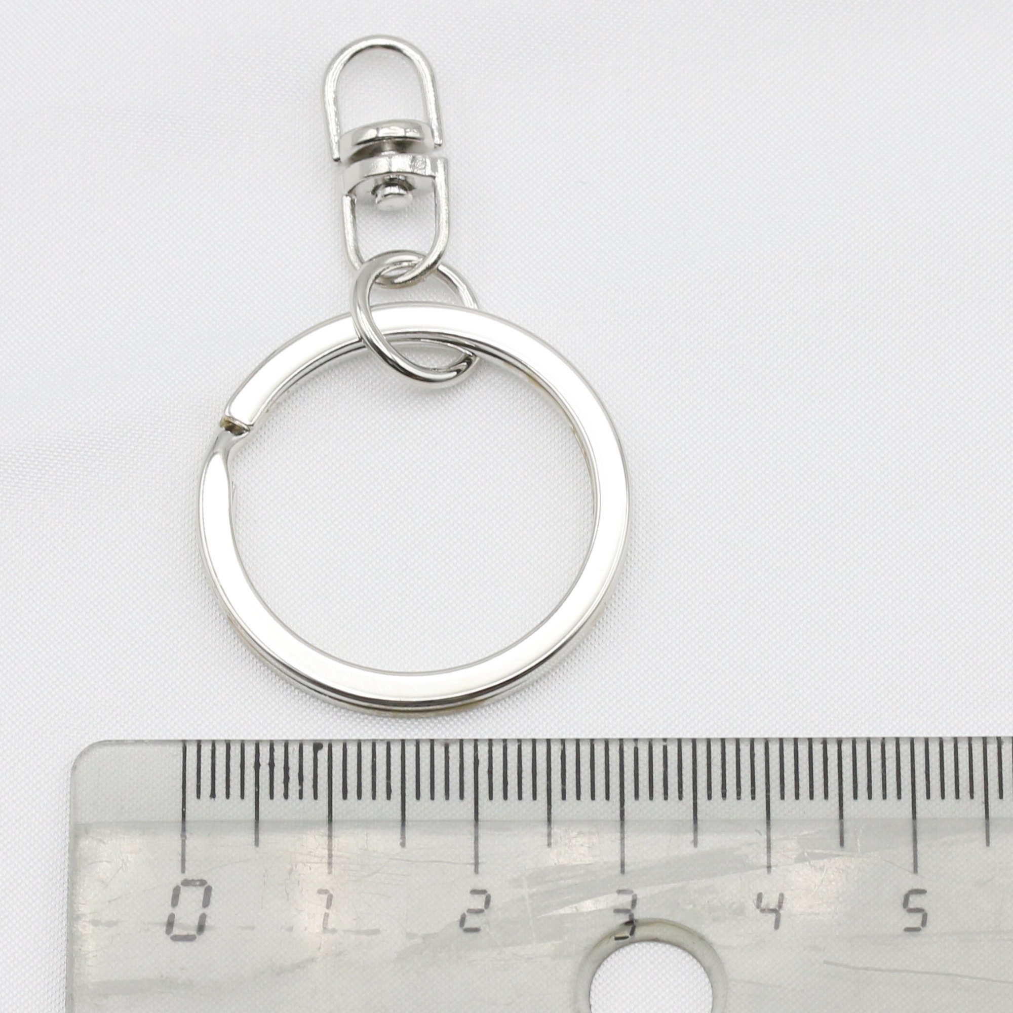 5 Silver Keychain Ring and Connector Silver Plated DIY - Etsy