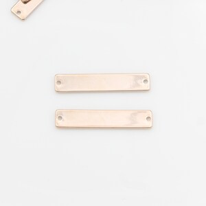 10 Rose Bar Blanks, Rose Gold Plated Horizontal Stamping Bar Blanks ...