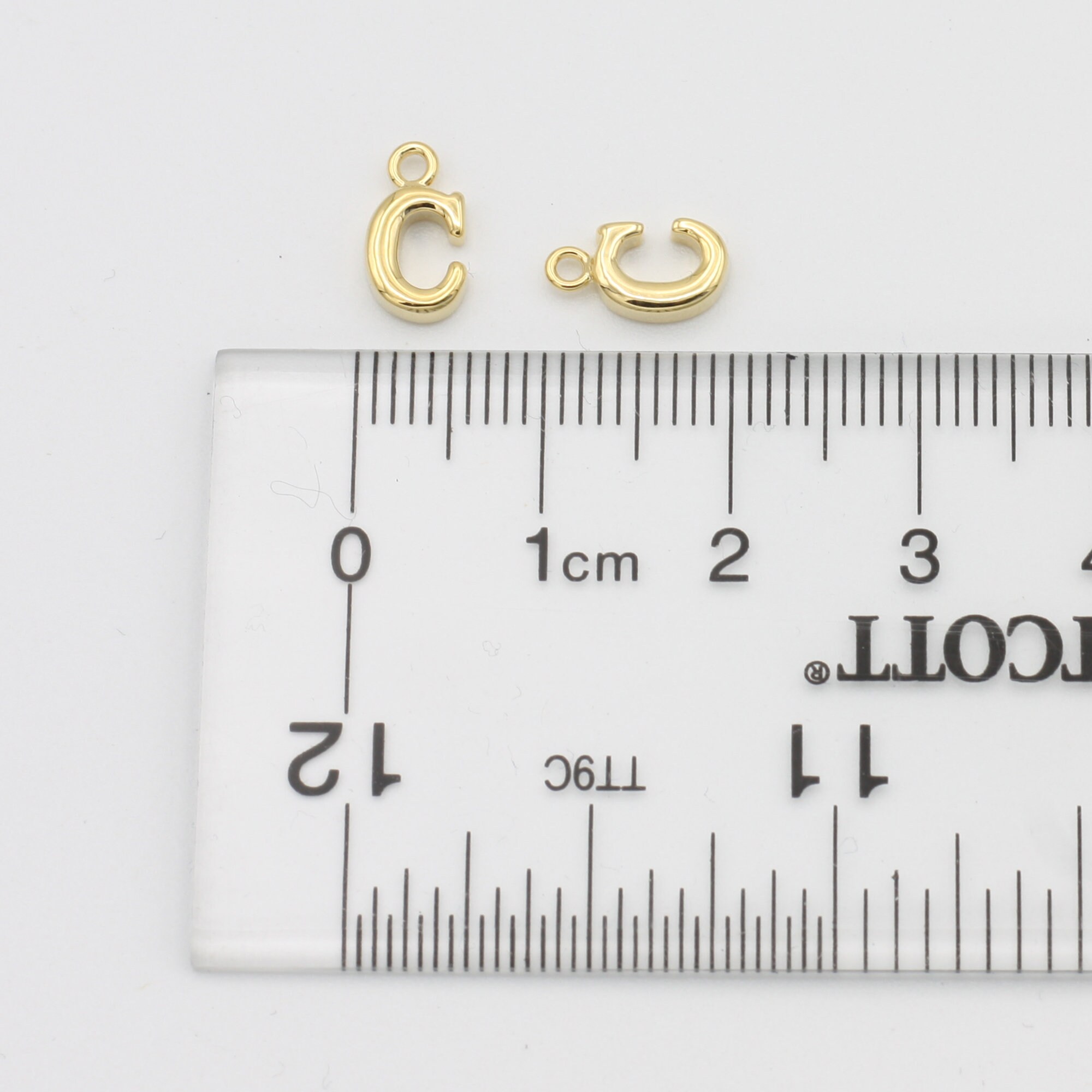 Letter Charm C 16k Gold Plated Initial Charms Wholesale | Etsy
