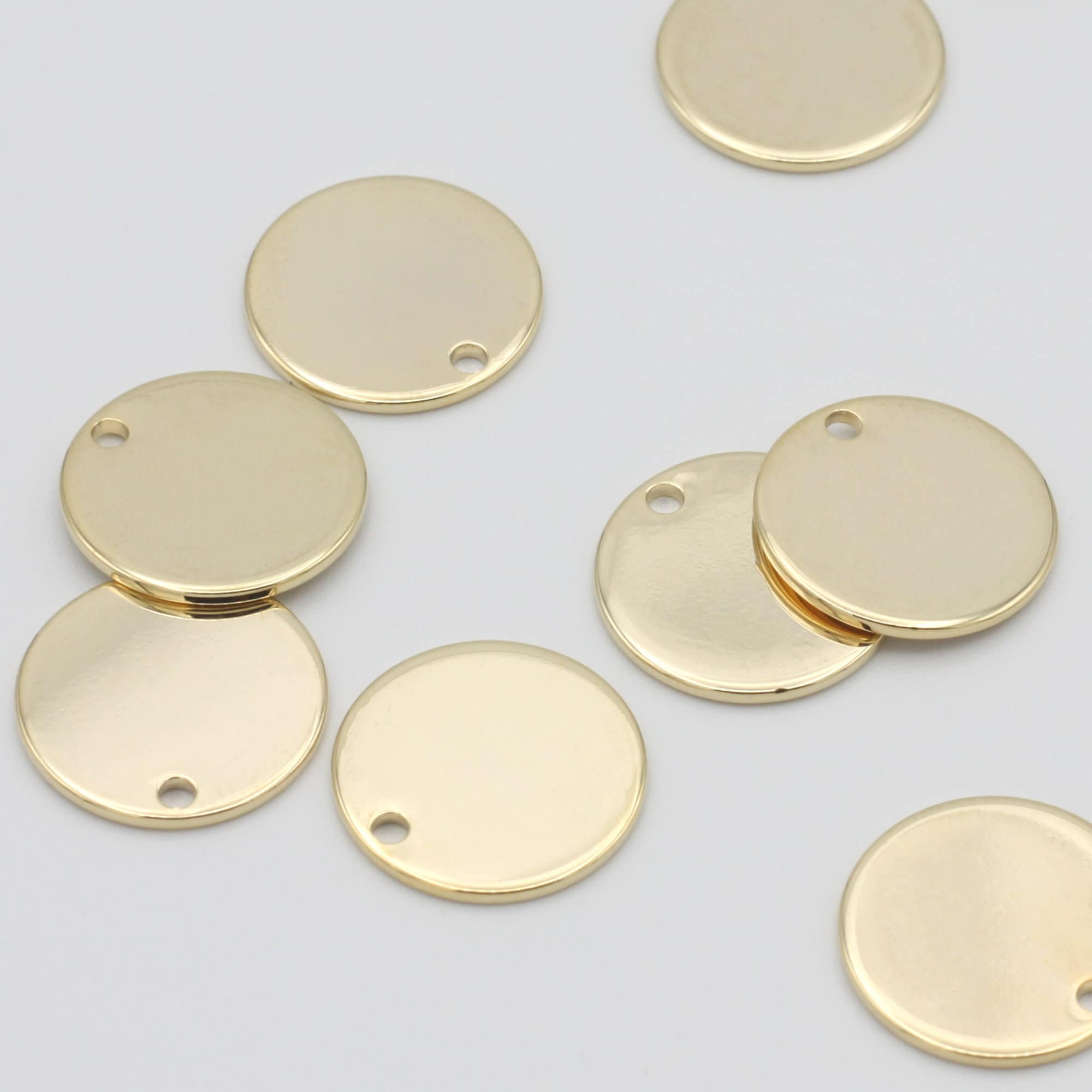 10 Gold 15mm Blank Disc Engravable Custom Pendant DIY | Etsy