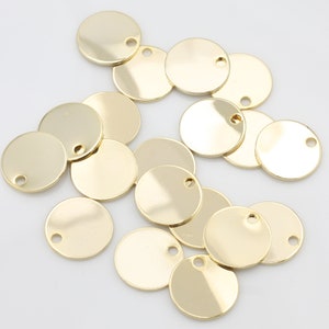 10 Gold 18mm Medium Blank Disc, Customizable Ready to Stamp, Engravable ...