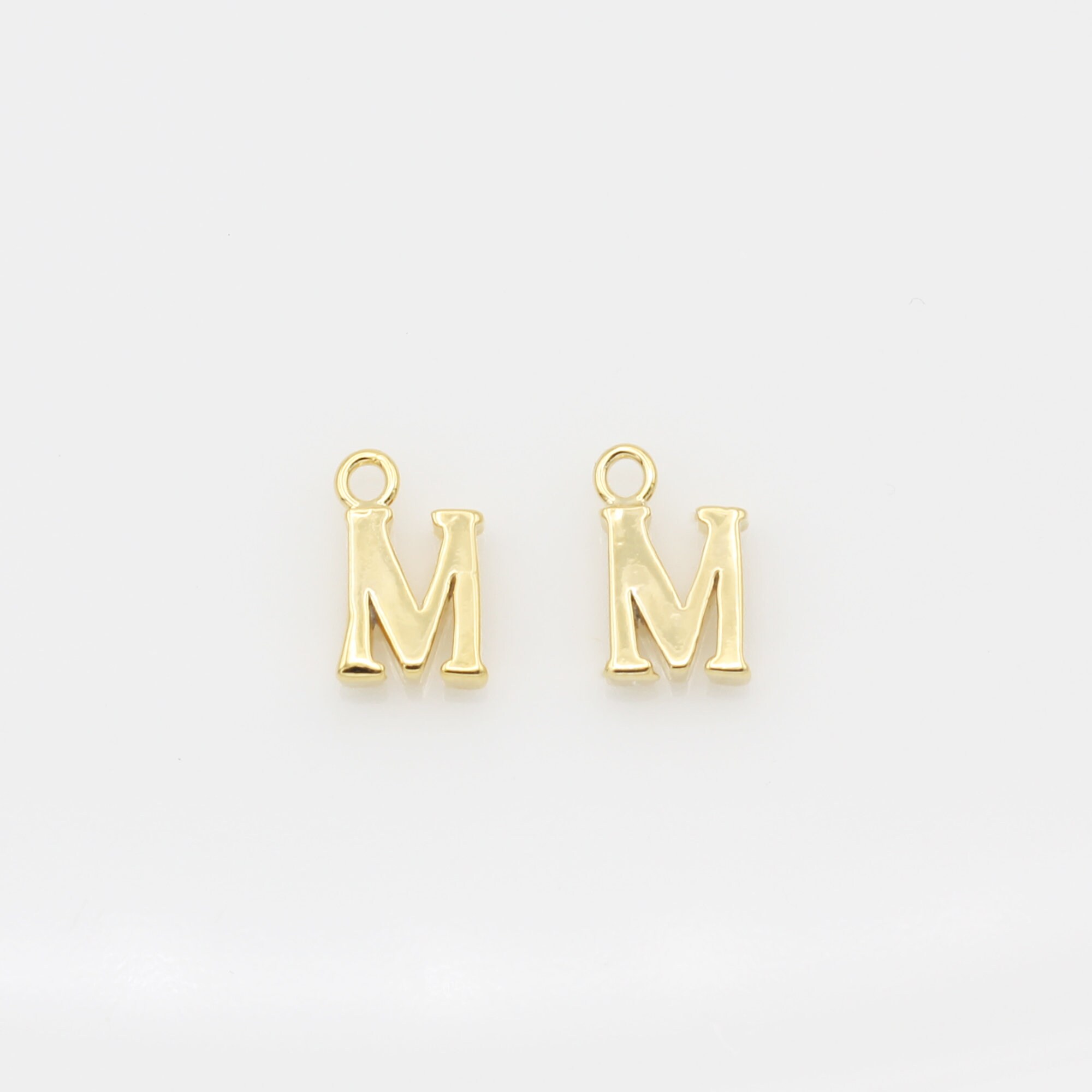 Letter Charm M 16k Gold Plated Initial Charms Wholesale - Etsy