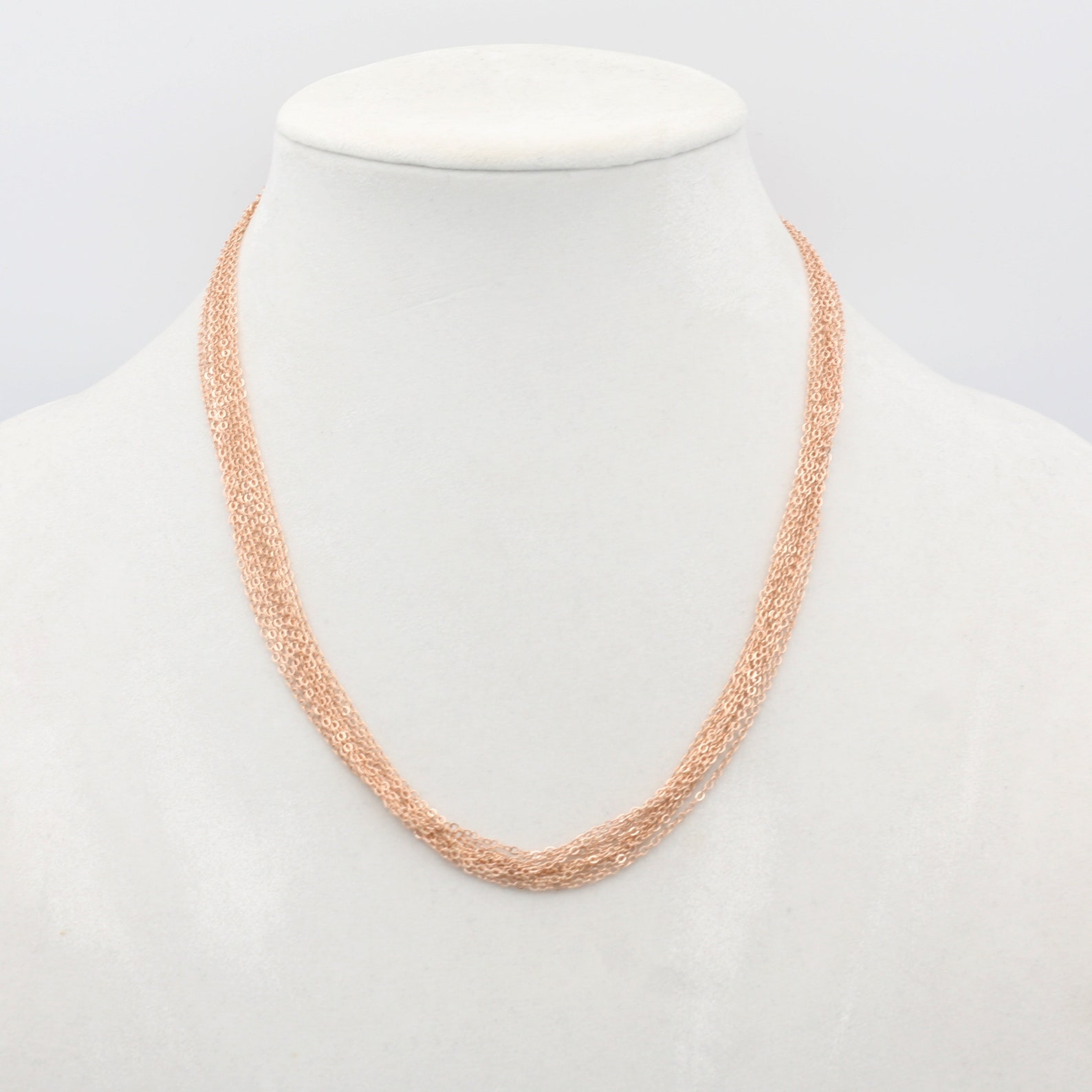 14" Rose Gold Basic Chain, Necklace Cable Chains Bulk 10 Pcs, Wholesale ...