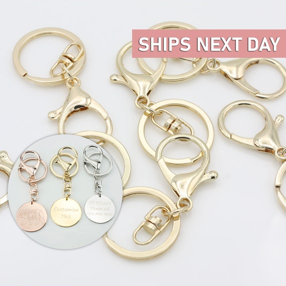 5 Gold Keychain Ring and Connector Bulk Discount Gold Plated | Etsy