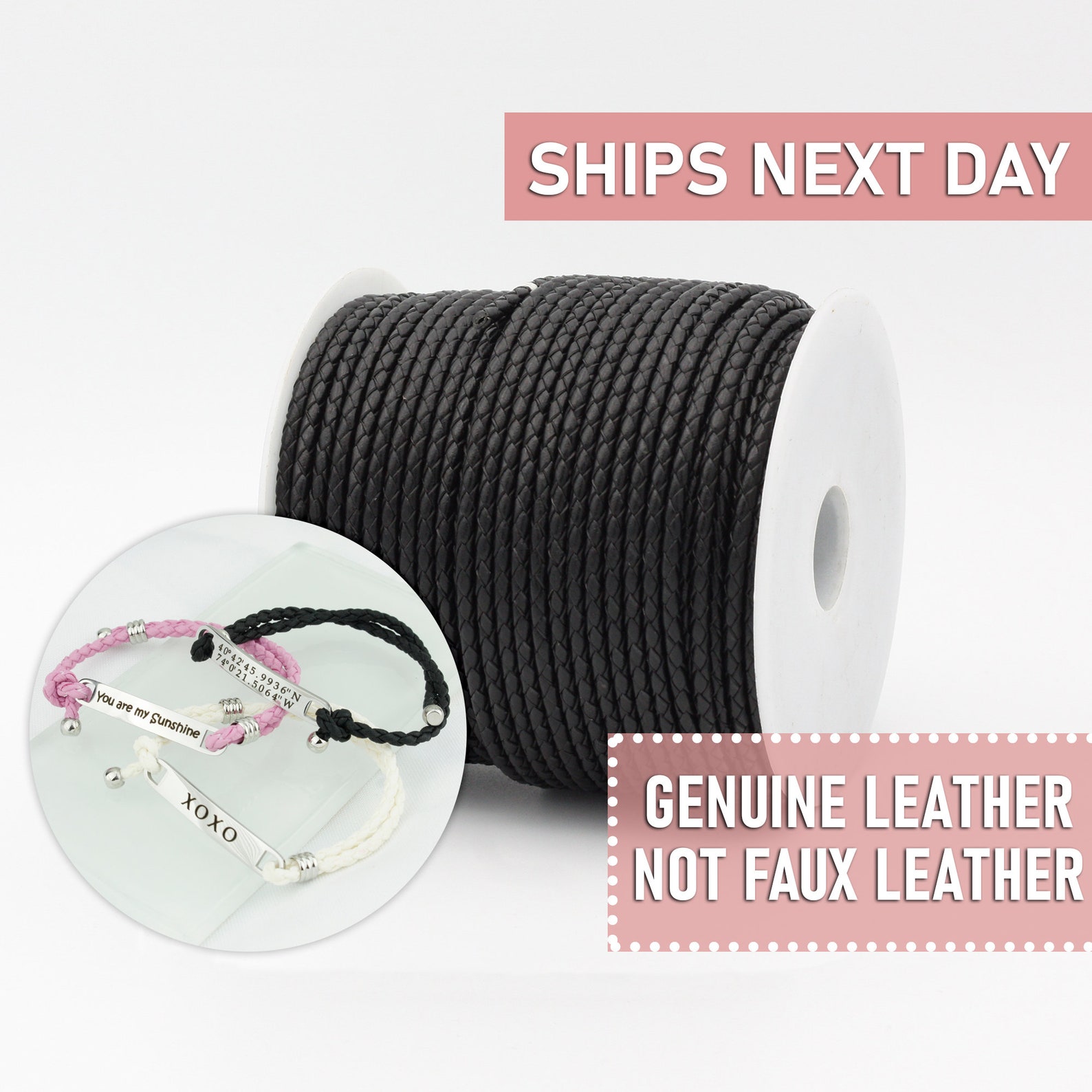 3mm Black Braided Leather Cord 3mm Bolo Genuine Leather Whole - Etsy