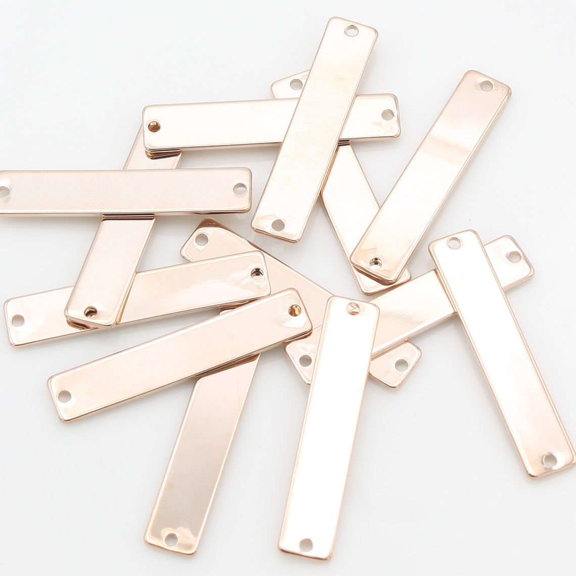 10 Rose Bar Blanks Rose Gold Plated Horizontal Stamping Bar | Etsy