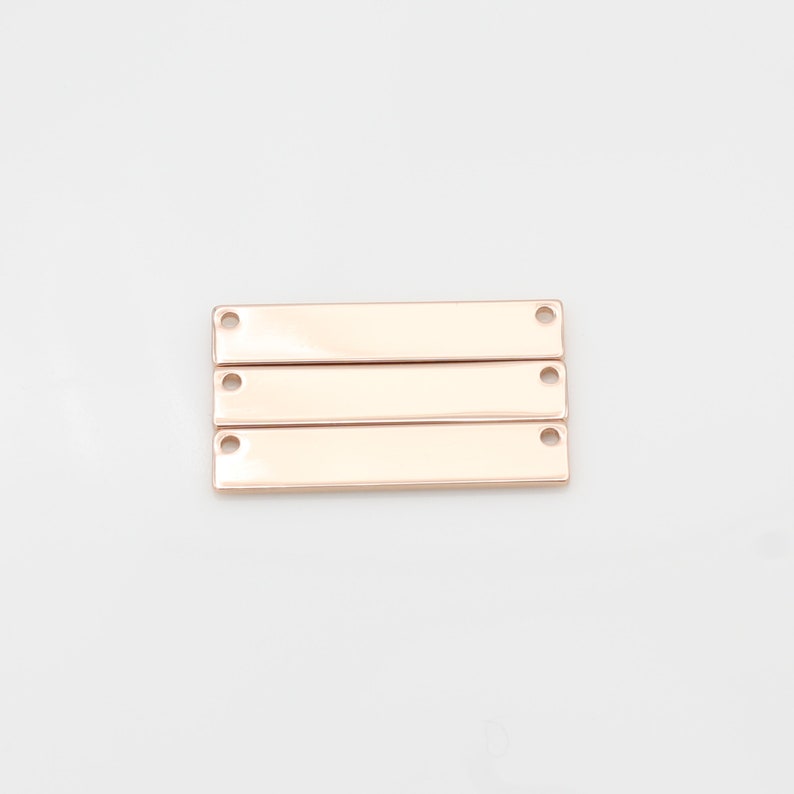 10 Rose Gold Horizontal Blank Bar, Custom Necklace Blanks, Ready to ...