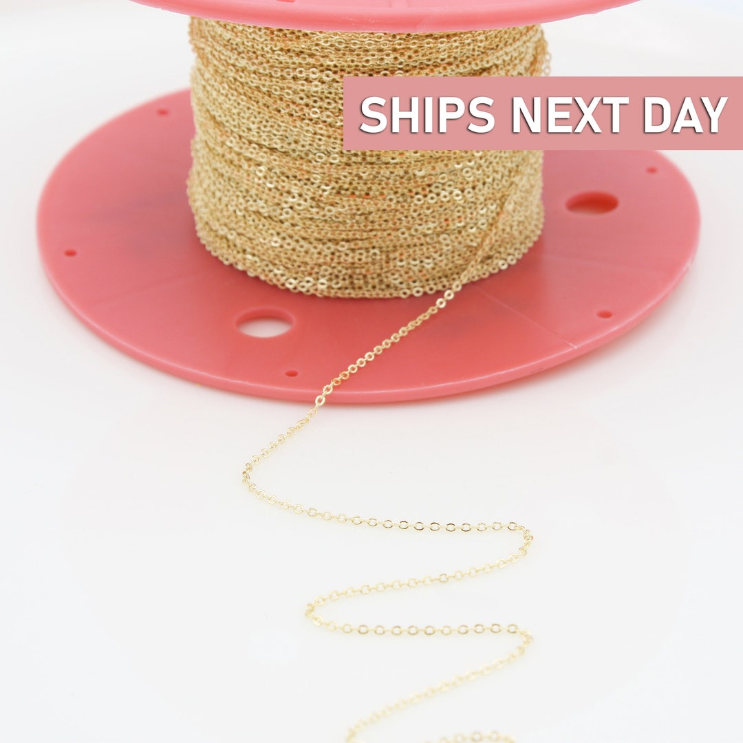 10m 16K Gold Cable Chain Wholesale Chains Custom Jewelry - Etsy