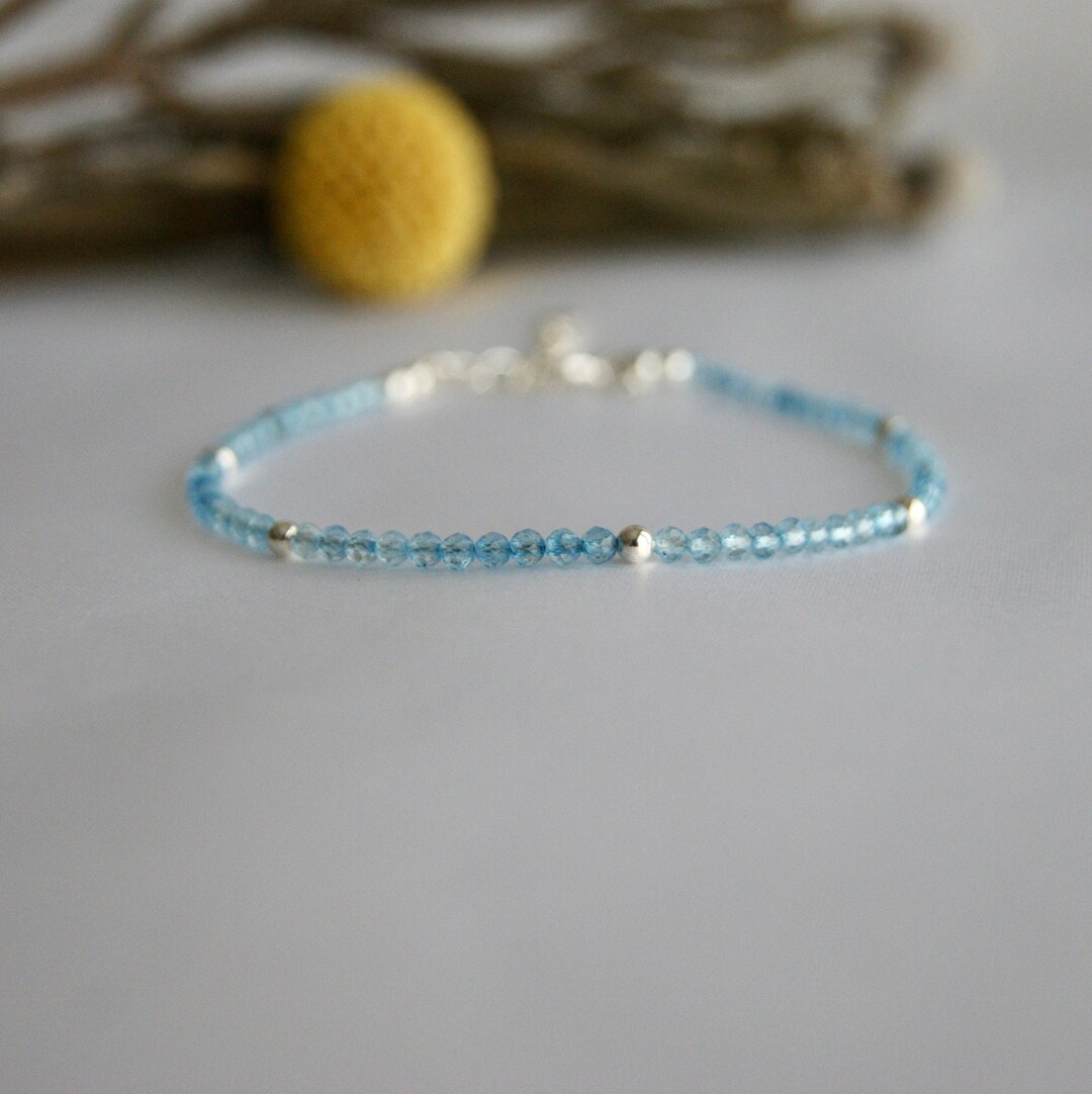 Sky Blue Topaz Bracelet, Gemstone Bracelet, Women's Bracelet ...