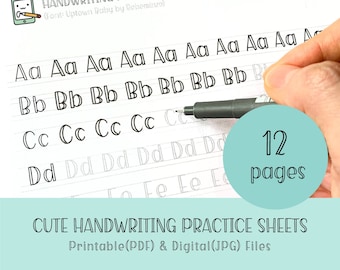 Cute Handwriting Practice Sheets Printable Handwriting | Etsy