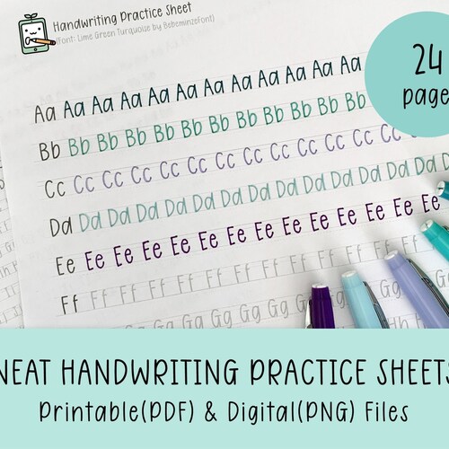 Neat Handwriting Practice Sheets Printable Handwriting - Etsy