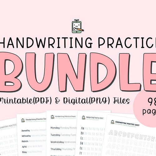 Handwriting Practice Bundle Printable Handwriting Worksheets - Etsy