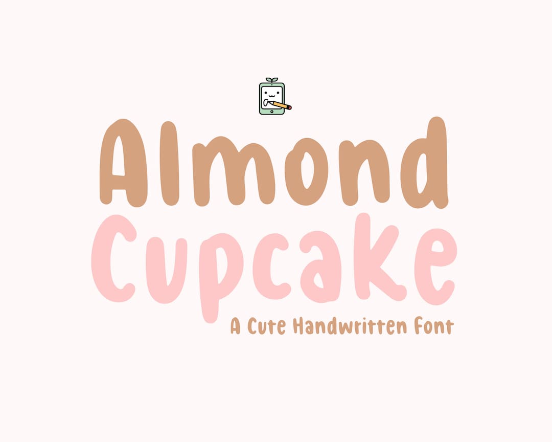 Almond Cupcake, Handwritten Font, Handwriting Font, OTF Font, Cute Font ...
